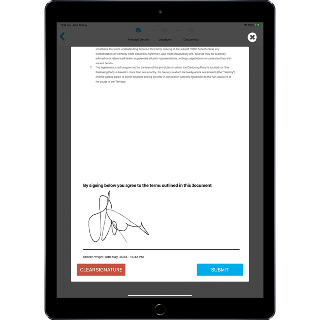 Sign Documents | Visitors Management System | VisitUs