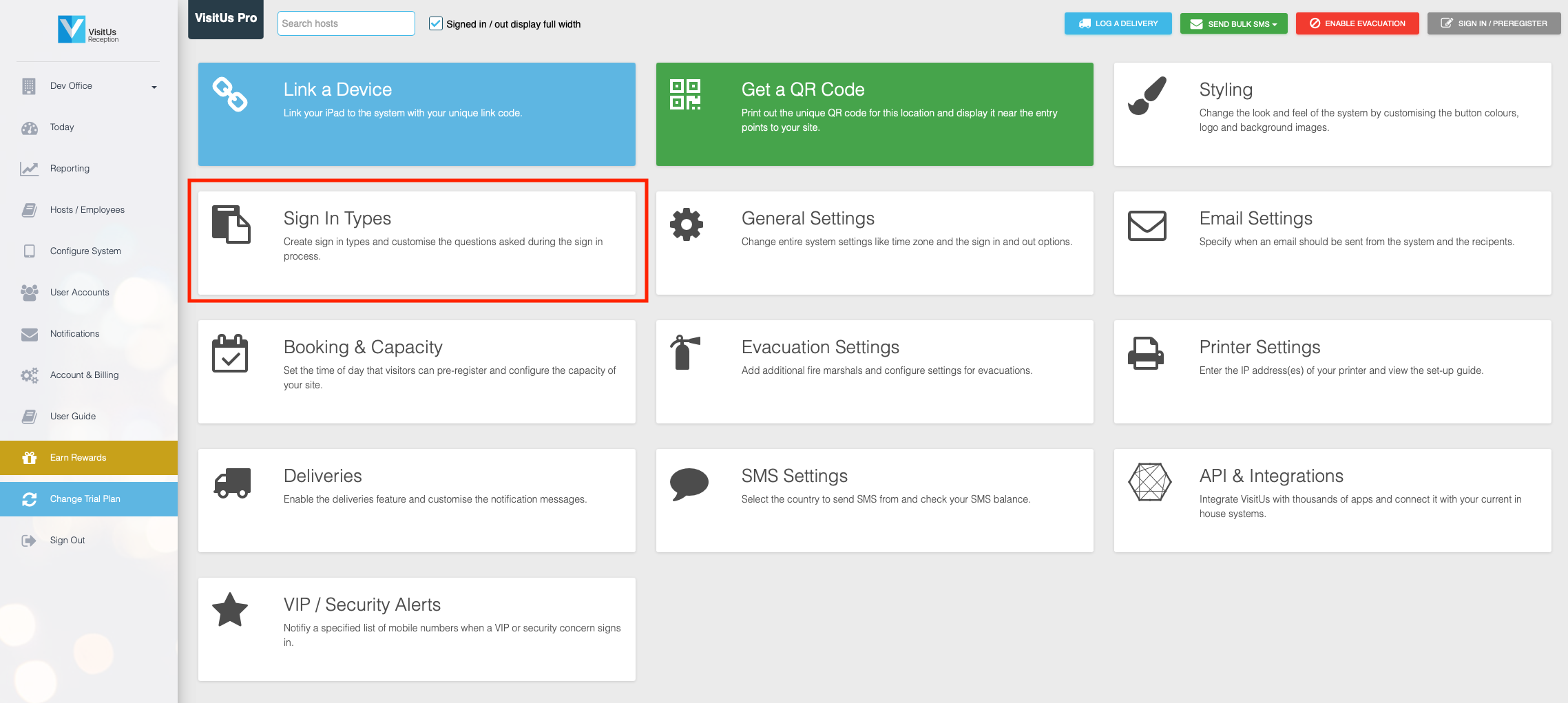 Customise input fields for sign in - VisitUs Reception