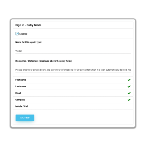 Custom Entry Fields | Visitor Management System | VisitUs