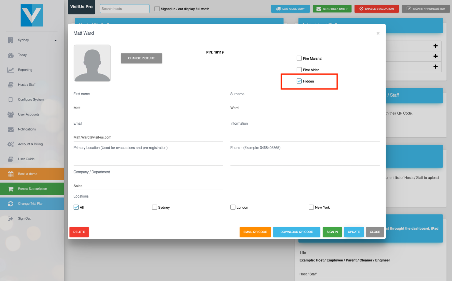 How to hide a host from appearing in the host search results – Visitor ...